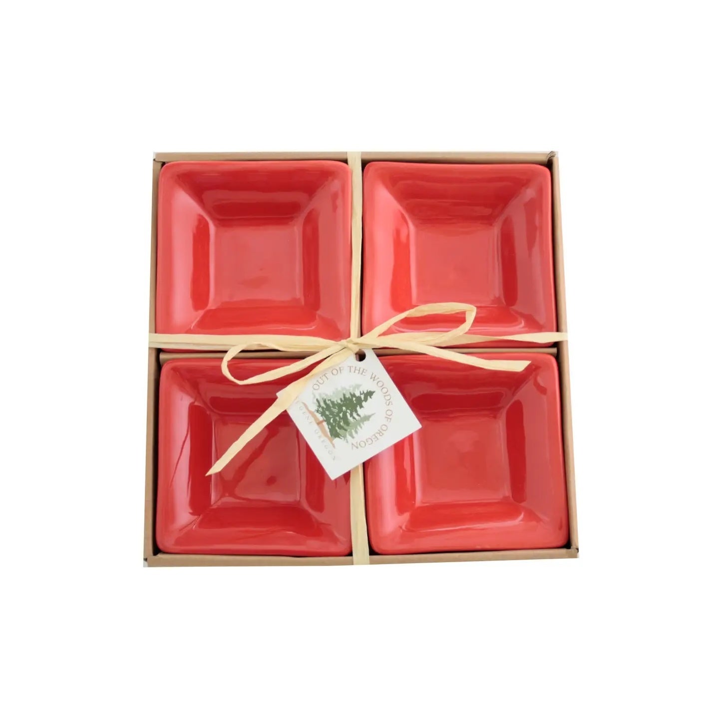 Red Small Square Bowls | Outrageous Olive Oils & Vinegars